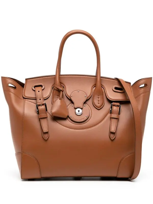 Ralph Lauren Soft Ricky 33 Leather Tote - Brown