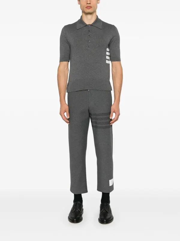 Thom Browne Cotton 4-bar Relaxed Fit Polo Shirt - Grey