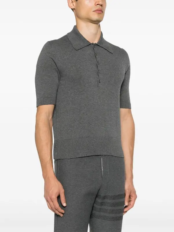 Thom Browne Cotton 4-bar Relaxed Fit Polo Shirt - Grey