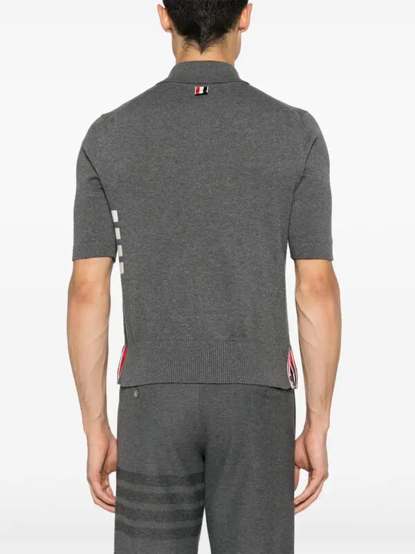 Thom Browne Cotton 4-bar Relaxed Fit Polo Shirt - Grey