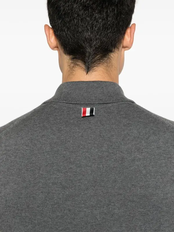 Thom Browne Cotton 4-bar Relaxed Fit Polo Shirt - Grey