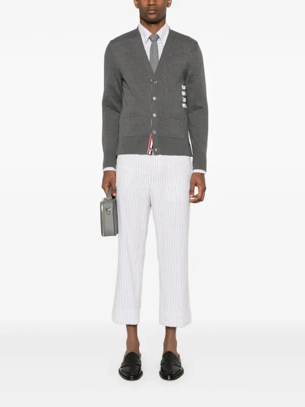 Thom Browne V-neck Cotton Cardigan - Grey