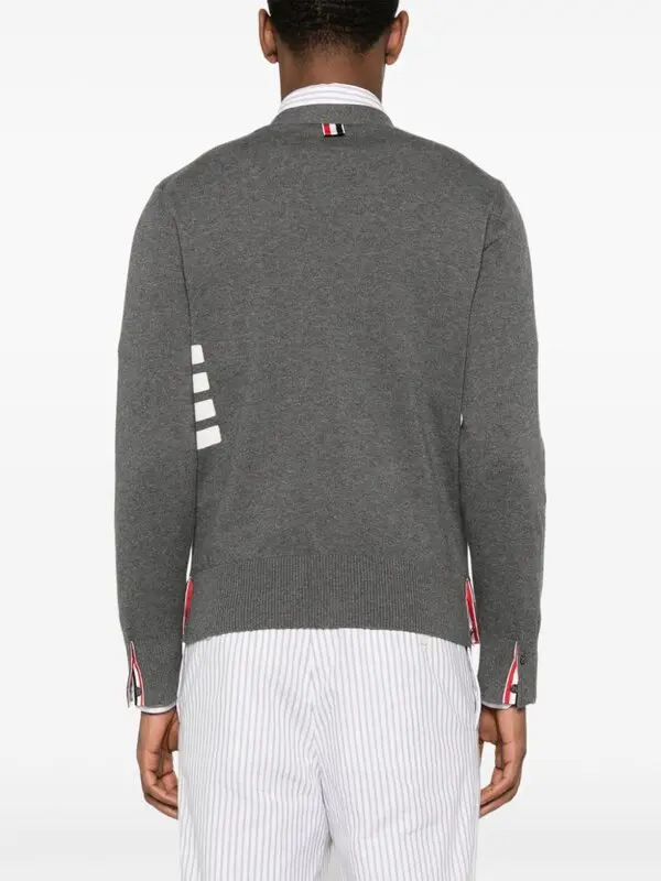 Thom Browne V-neck Cotton Cardigan - Grey