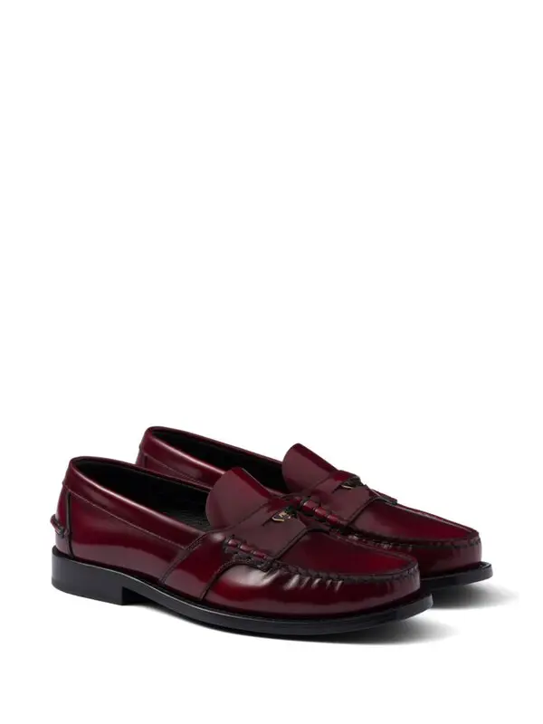 Prada Brushed-leather Loafers