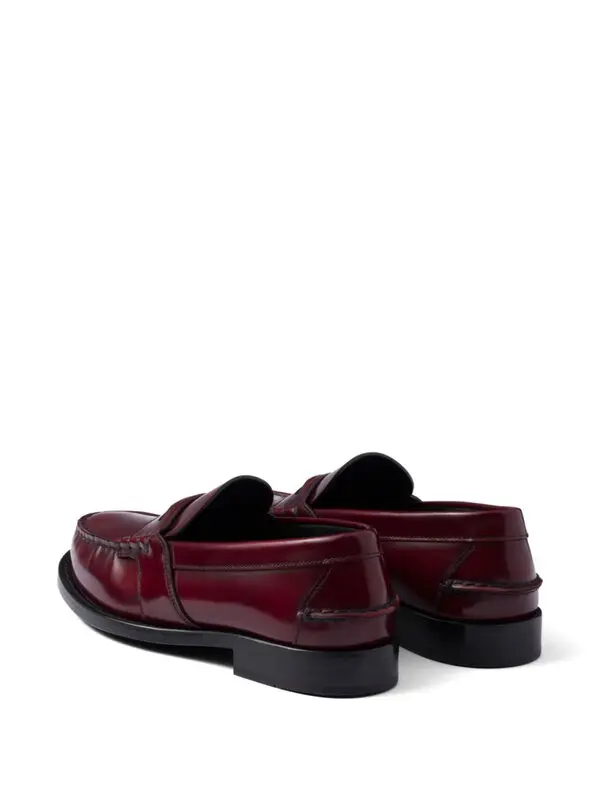Prada Brushed-leather Loafers