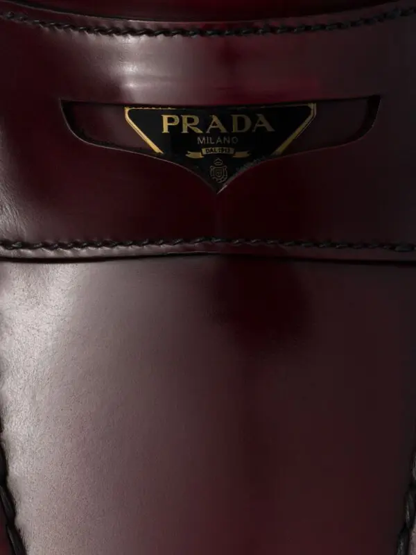 Prada Brushed-leather Loafers