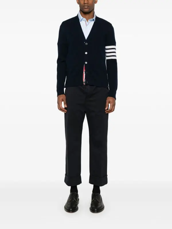 Thom Browne 4-bar Virgin Wool Cardigan - Blue