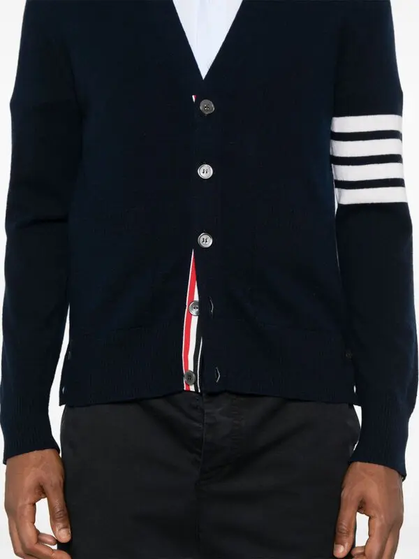 Thom Browne 4-bar Virgin Wool Cardigan - Blue