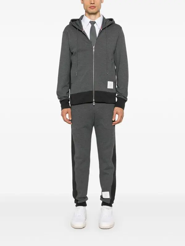 Thom Browne 4-bar Zip-up Hoodie - Grey