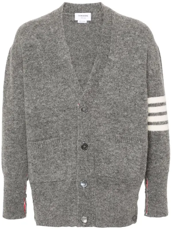Thom Browne 4-bar Mélange Wool Cardigan