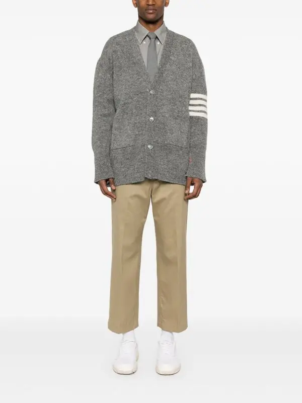 Thom Browne 4-bar Mélange Wool Cardigan