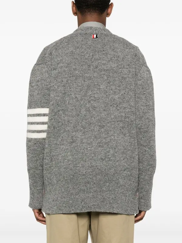 Thom Browne 4-bar Mélange Wool Cardigan