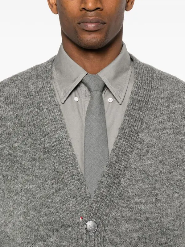 Thom Browne 4-bar Mélange Wool Cardigan