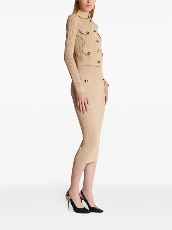 Balmain Button-up Cardigan - Neutrals