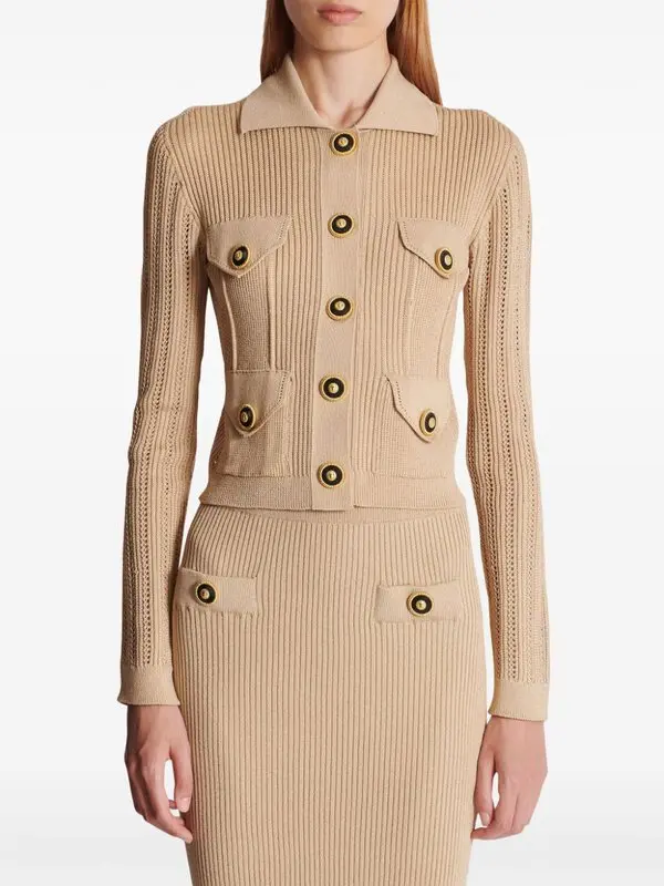 Balmain Button-up Cardigan - Neutrals