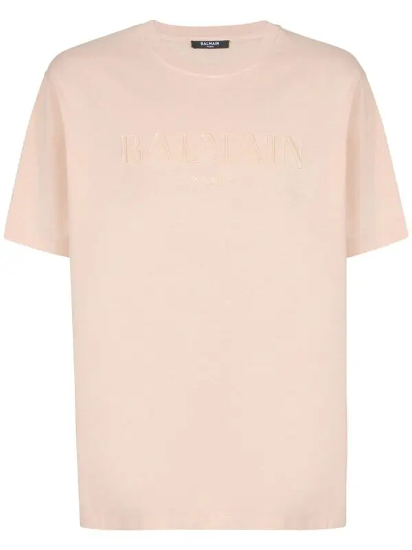 Balmain Vintage-logo-embroidered T-shirt - Neutrals