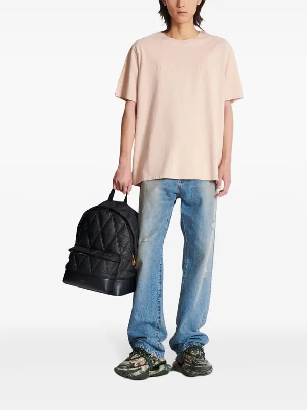 Balmain Vintage-logo-embroidered T-shirt - Neutrals