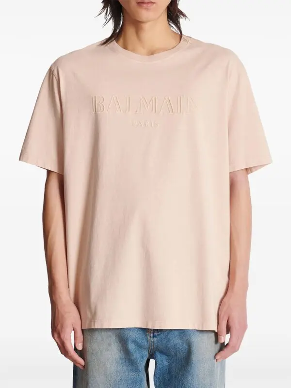 Balmain Vintage-logo-embroidered T-shirt - Neutrals