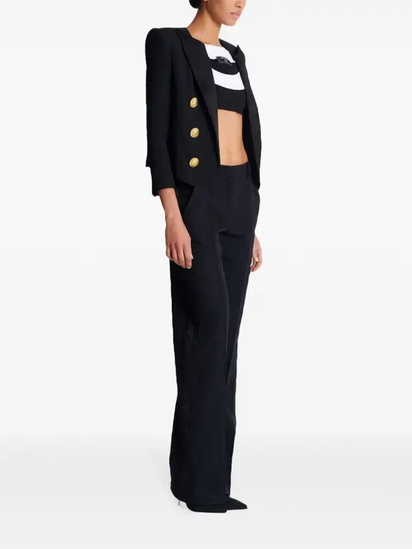 Balmain Grain De Poudre Cropped Blazer
