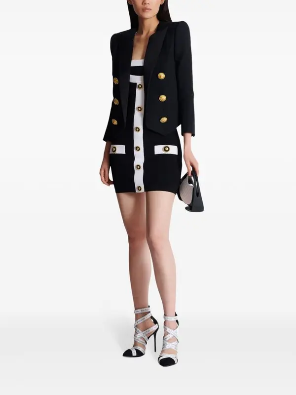 Balmain Two-tone Halterneck Mini Dress