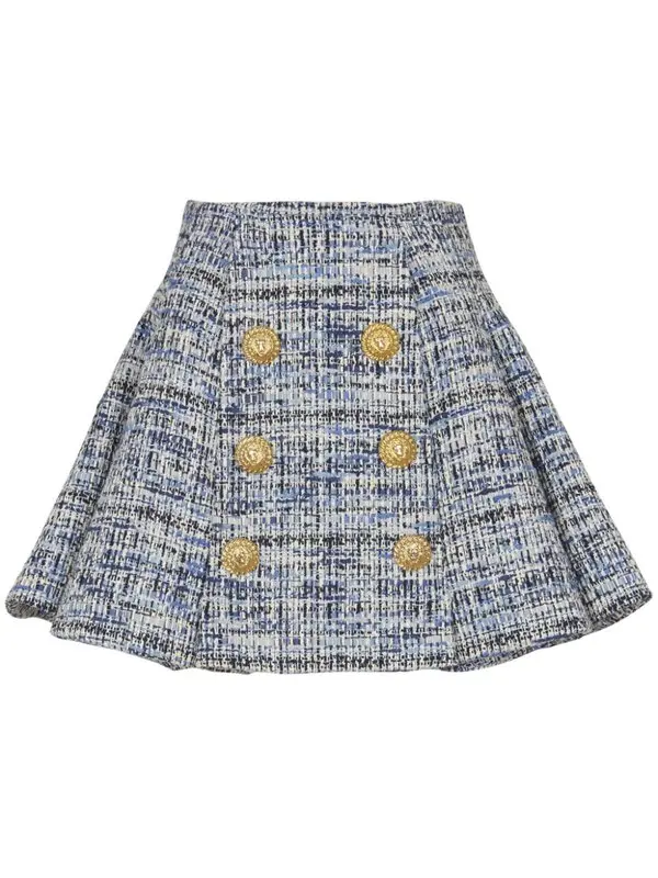 Balmain Flared Tweed Skirt