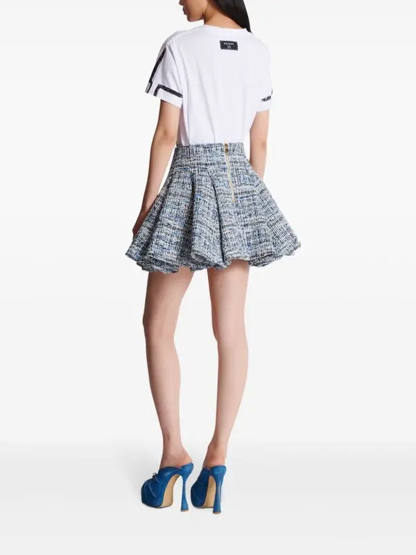 Balmain Flared Tweed Skirt