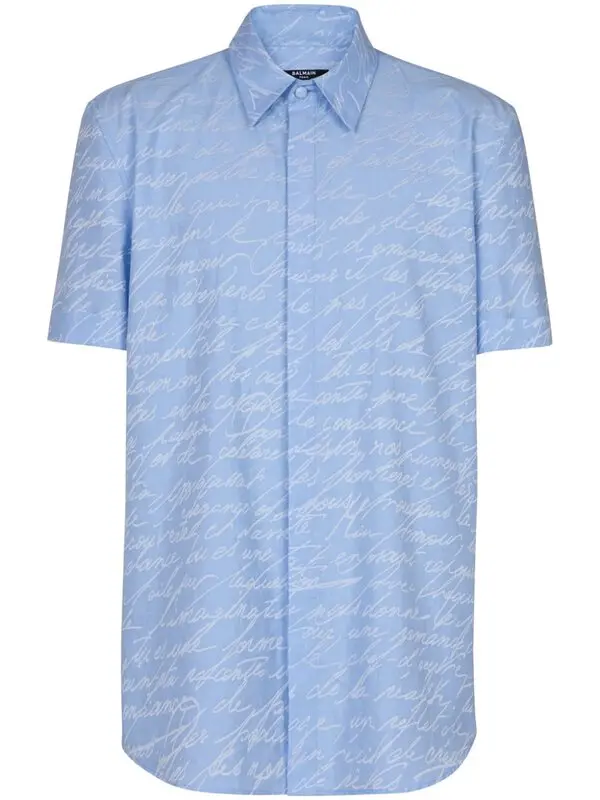 Balmain Jacquard Love Letter Print Shirt