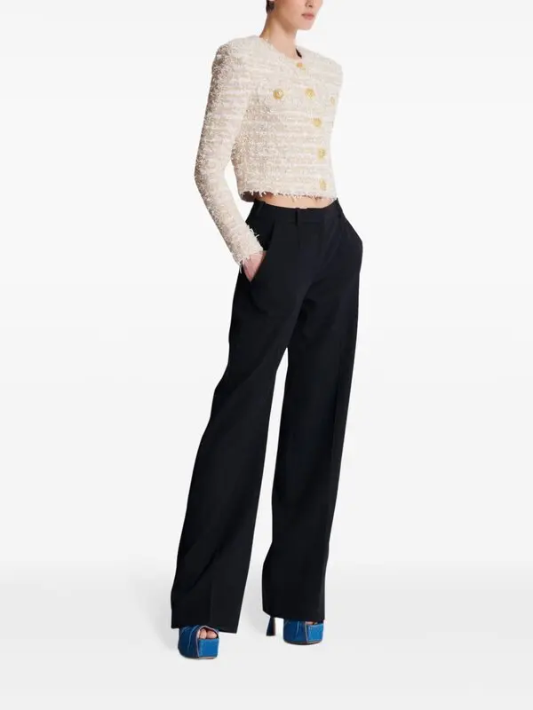 Balmain Cropped Tweed Jacket - Neutrals