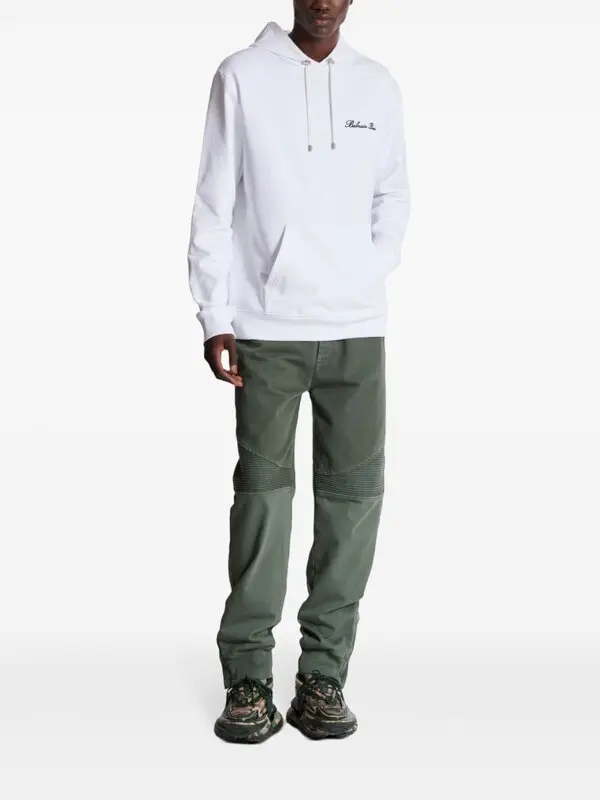 Balmain Embroidered Logo Hoodie - White