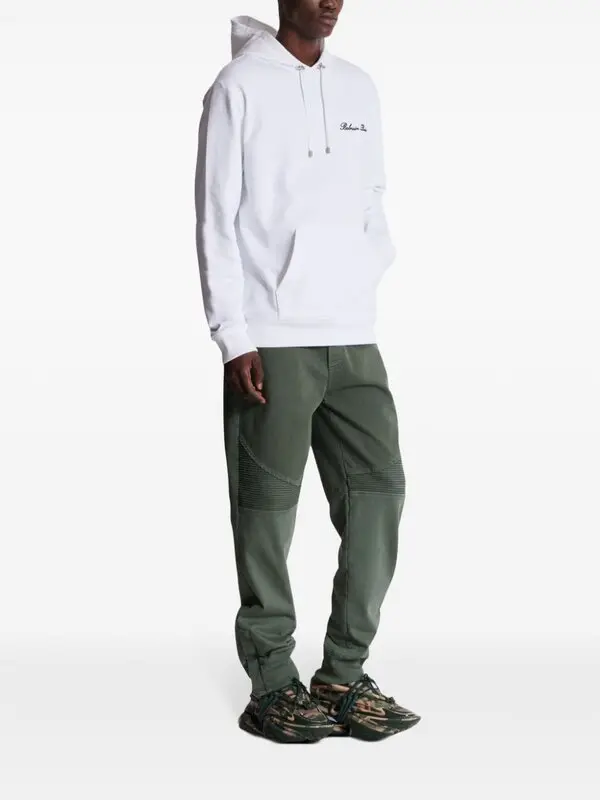 Balmain Embroidered Logo Hoodie - White