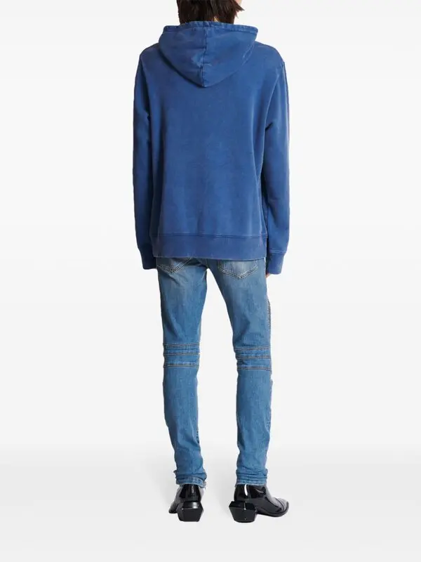 Balmain Embroidered Logo Hoodie - Blue