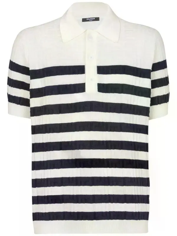 Balmain Striped Polo Shirt