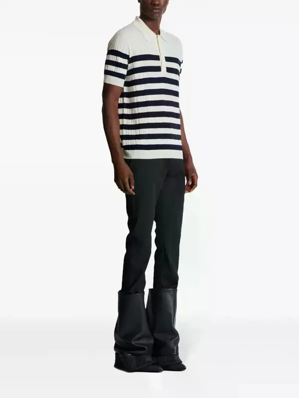 Balmain Striped Polo Shirt