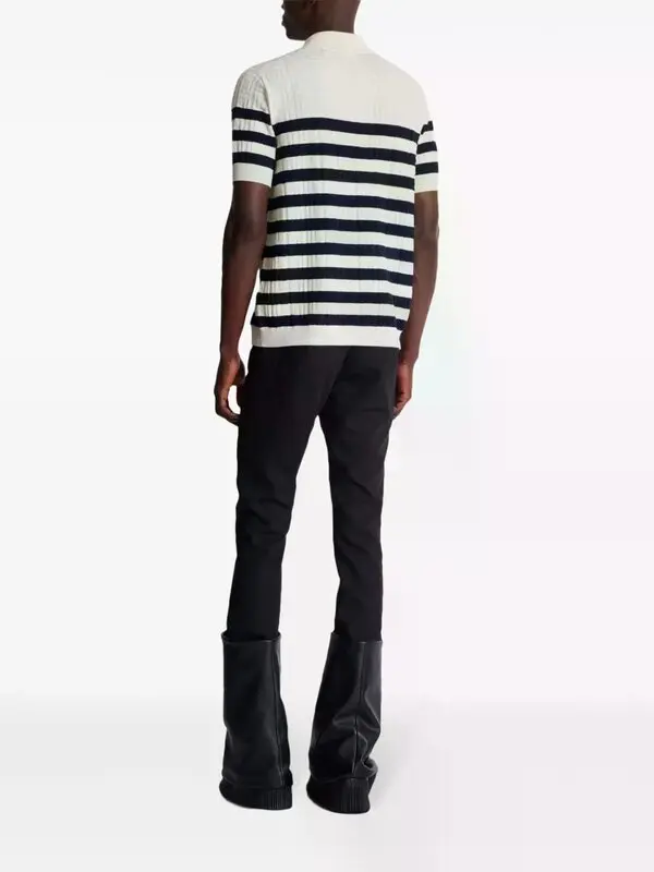 Balmain Striped Polo Shirt