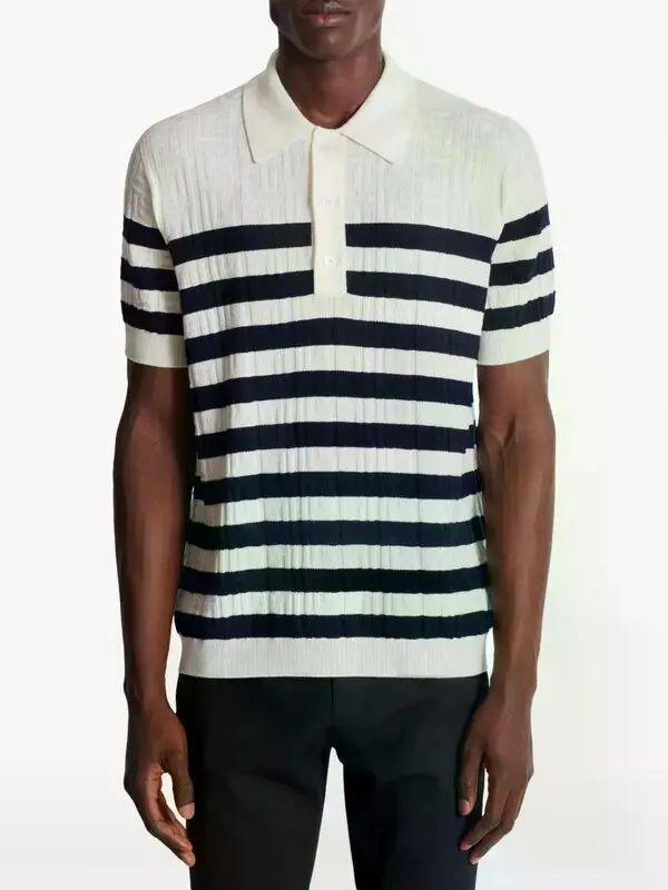 Balmain Striped Polo Shirt