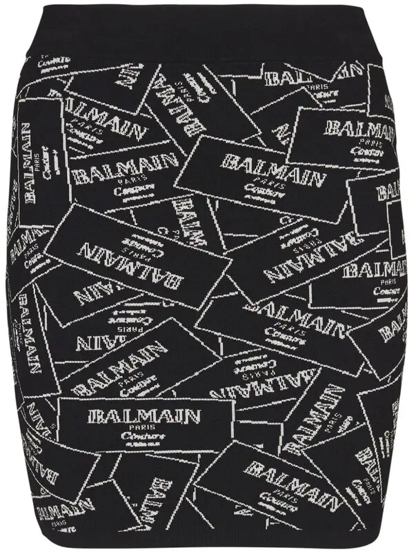 Balmain Jacquard-patterned Knit Skirt