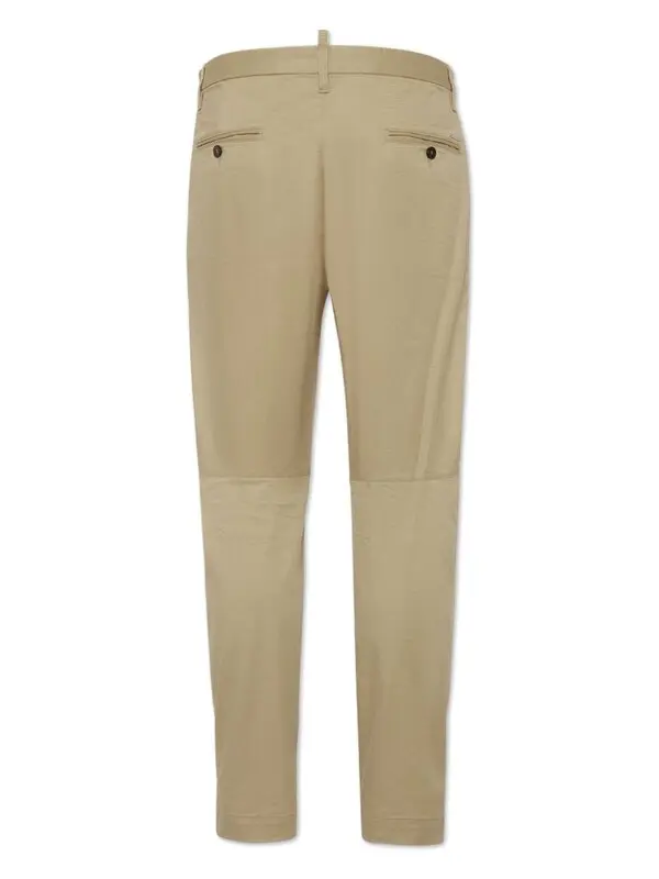 Dsquared2 Cotton Tapered Trousers - Neutrals