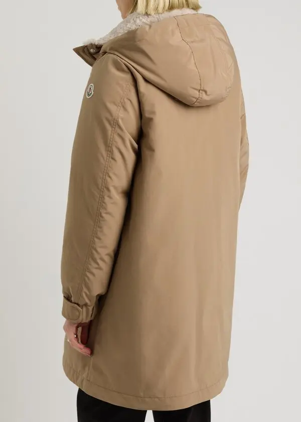 Moncler Urfe Hooded Shell Parka - Beige