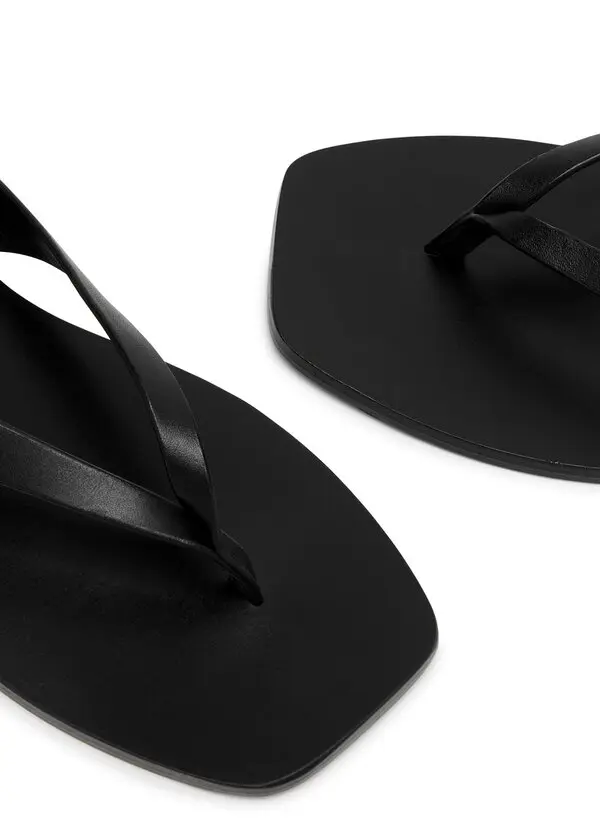 A.emery Kinto Leather Flip Flops - Black