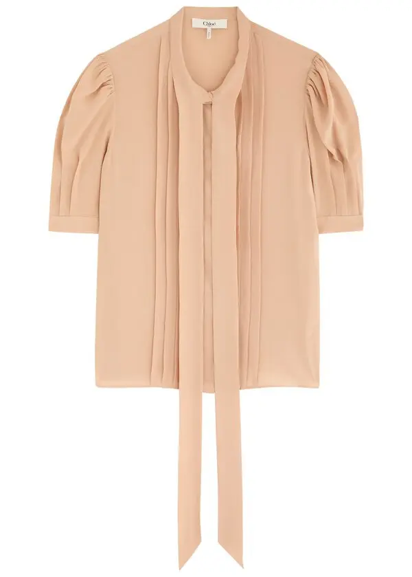 Chloé Scarf-effect Silk Crepe De Chine Blouse