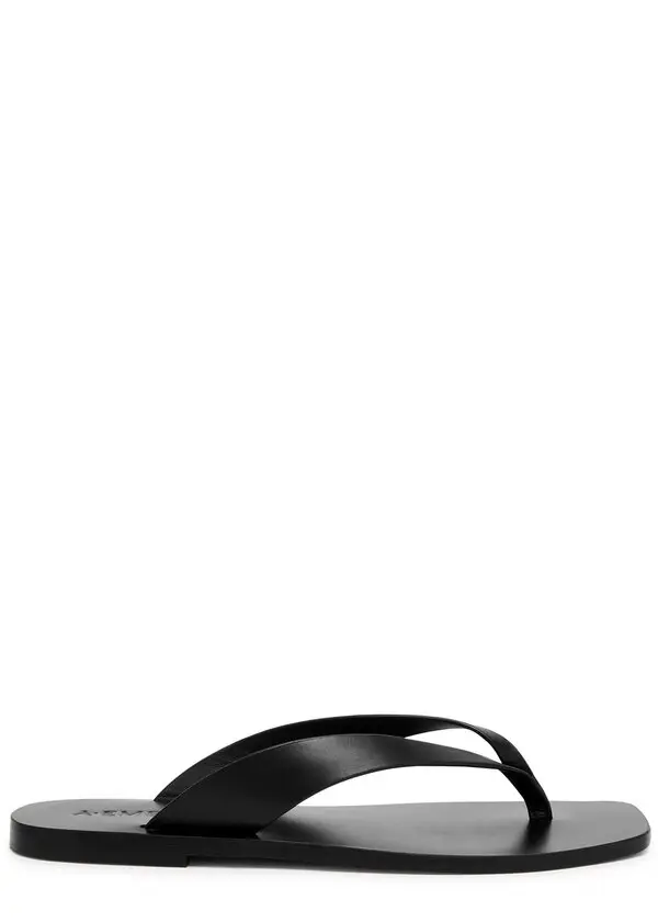 A.emery Kinto Leather Flip Flops - Black