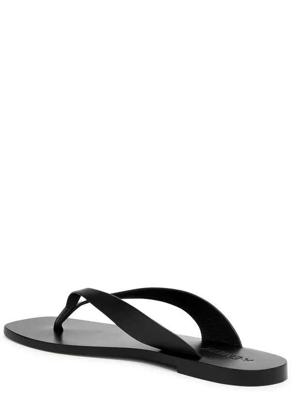 A.emery Kinto Leather Flip Flops - Black