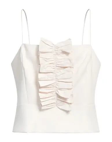 Pinko Woven Top With Ruffle Detail - Cream