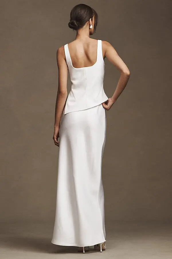 Et Ochs Kamila Sleeveless Square-Neck Layered Maxi Dress - White |  Editorialist