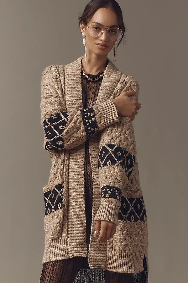 PILCRO Slouchy Open-front Oversized Cardigan Sweater