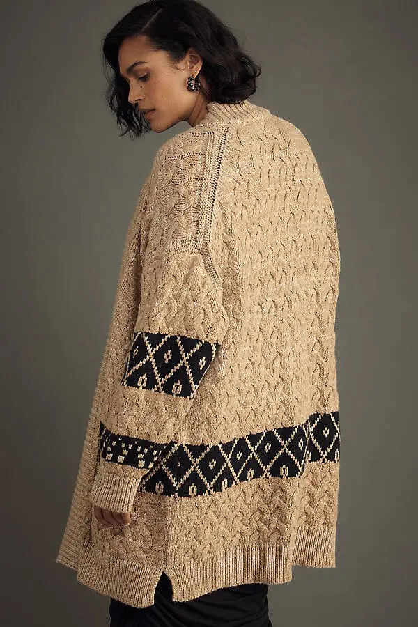 PILCRO Slouchy Open-front Oversized Cardigan Sweater