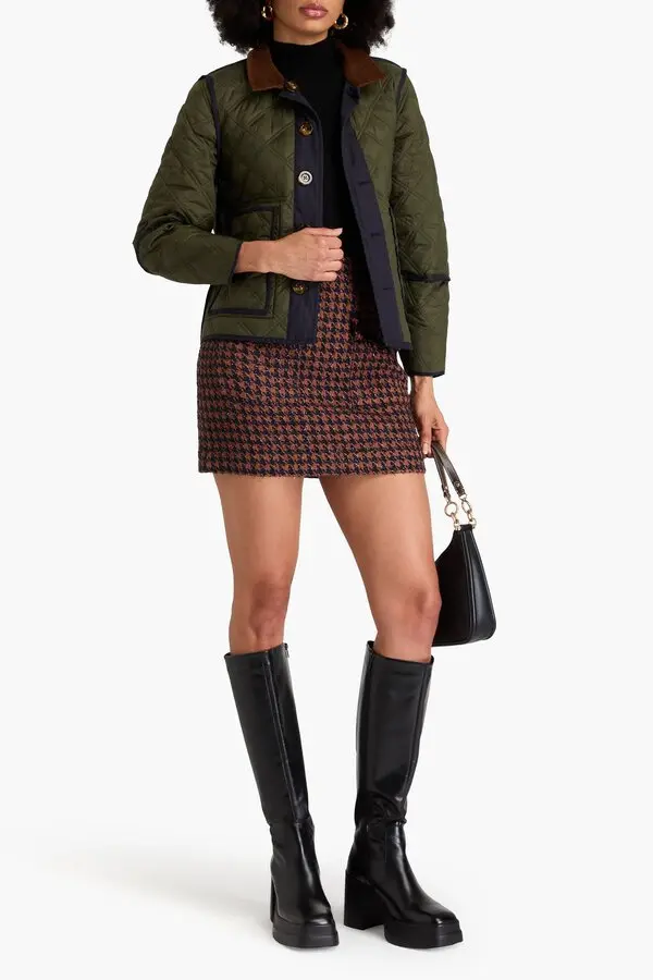 Veronica Beard Fenton Reversible Corduroy-trimmed Quilted Shell Jacket