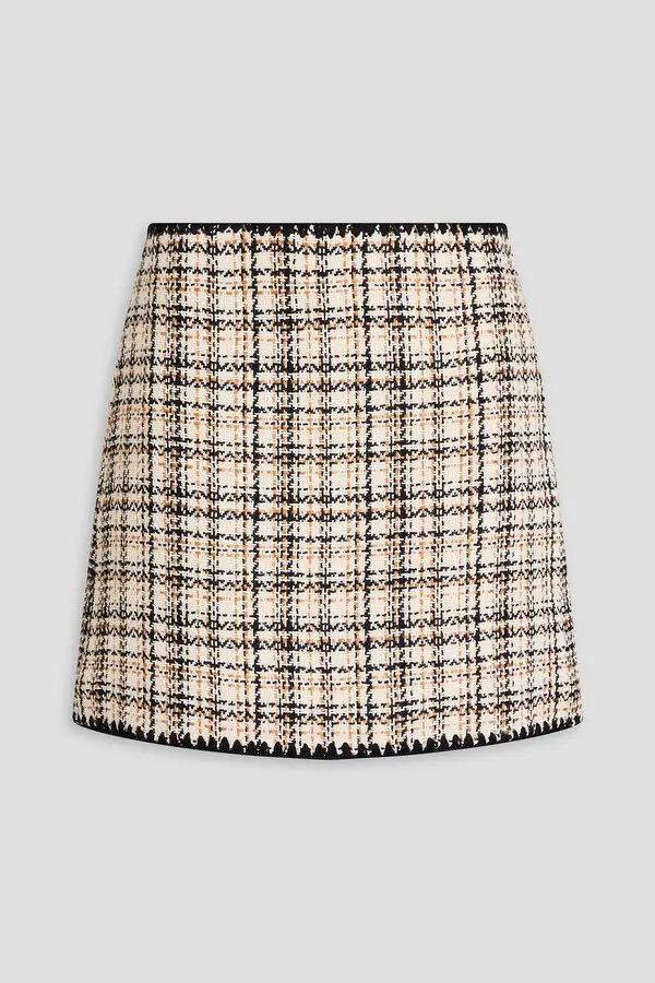 Veronica Beard Ohemia Checked Tweed Mini Skirt