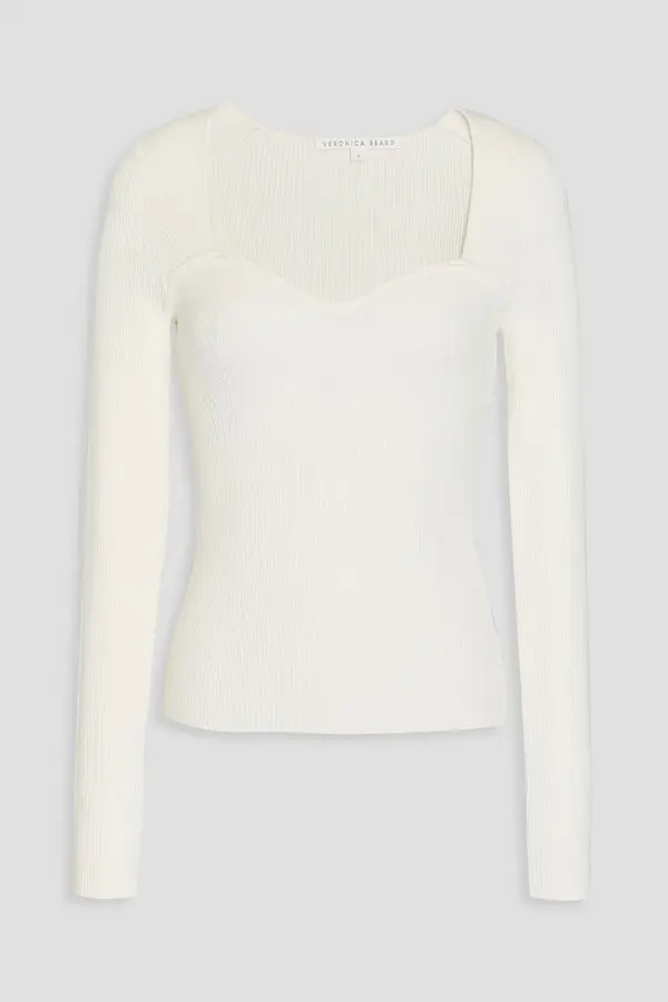 Veronica Beard Gladys Ribbed Stretch-knit Top