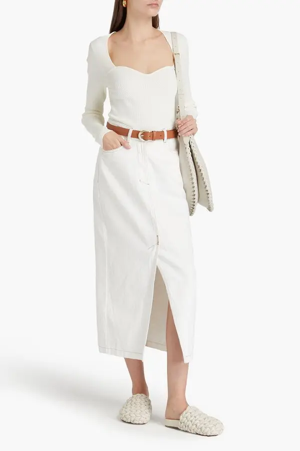 Veronica Beard Gladys Ribbed Stretch-knit Top